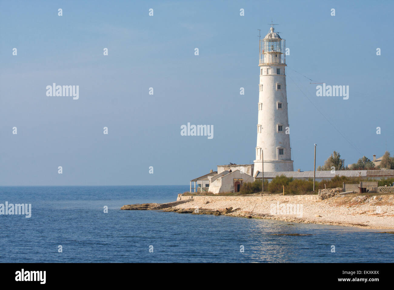 Lighthouse and sea Stock Photo - Alamy