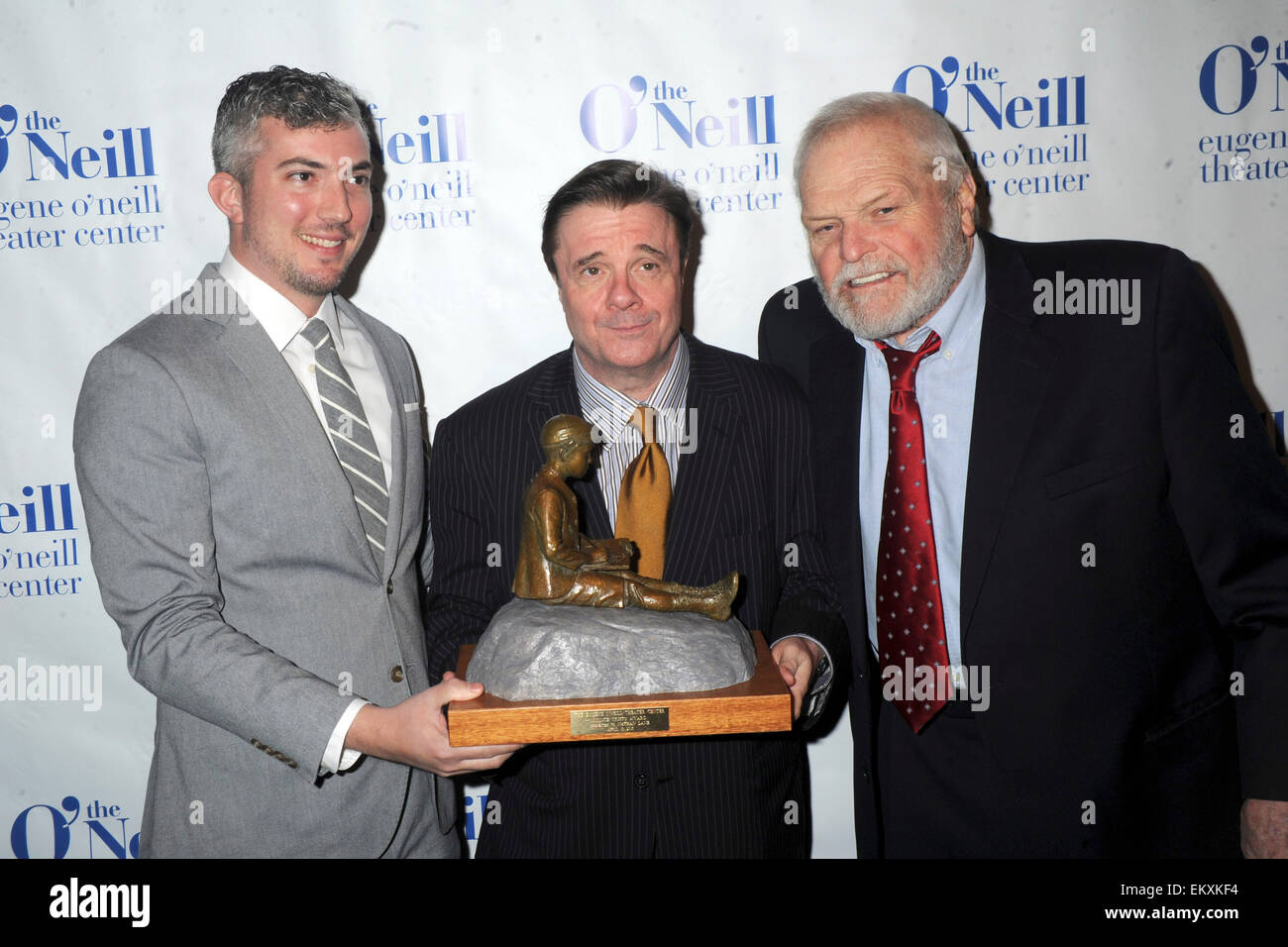 New York City. 13th Apr, 2015. Preston Whiteway, Nathan Lane and Brian ...