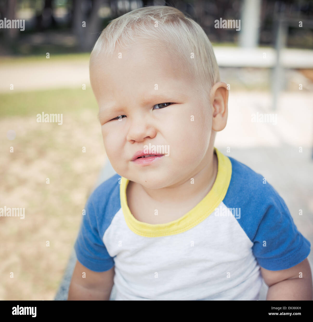 Cute caucasian baby outdoor portrait Stock Photo - Alamy