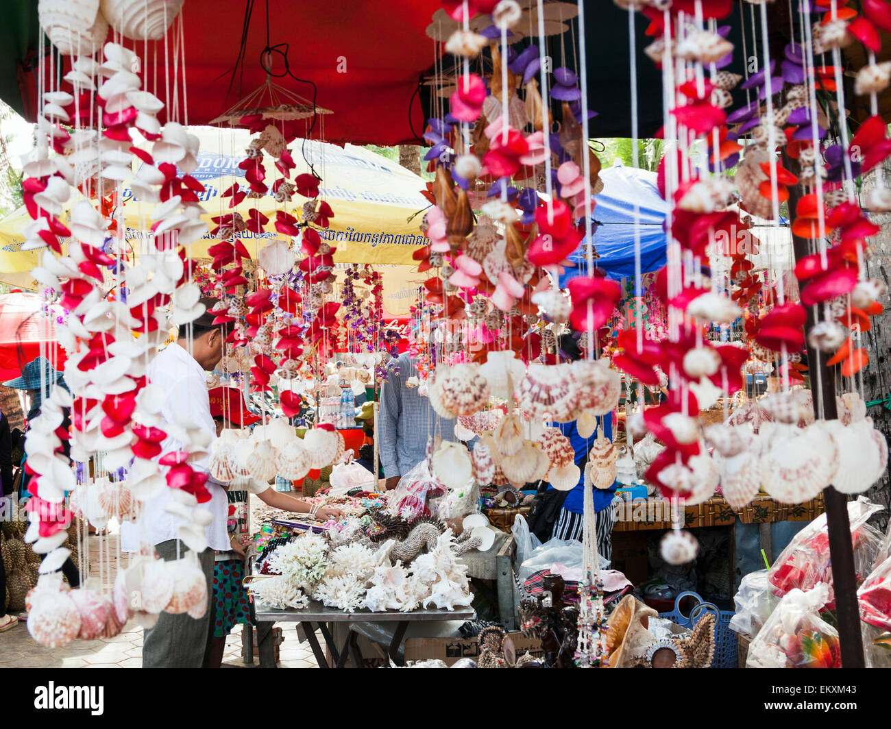 Souvenir stalls in Kep, Cambodia, Asia Stock Photo - Alamy