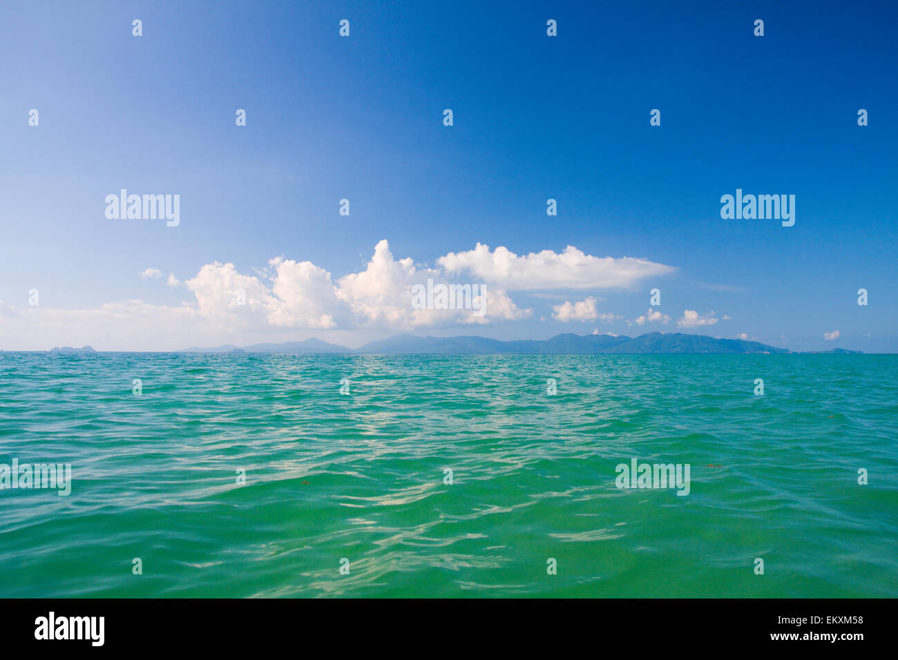 Beautiful sea and cloudy sky Stock Photo - Alamy