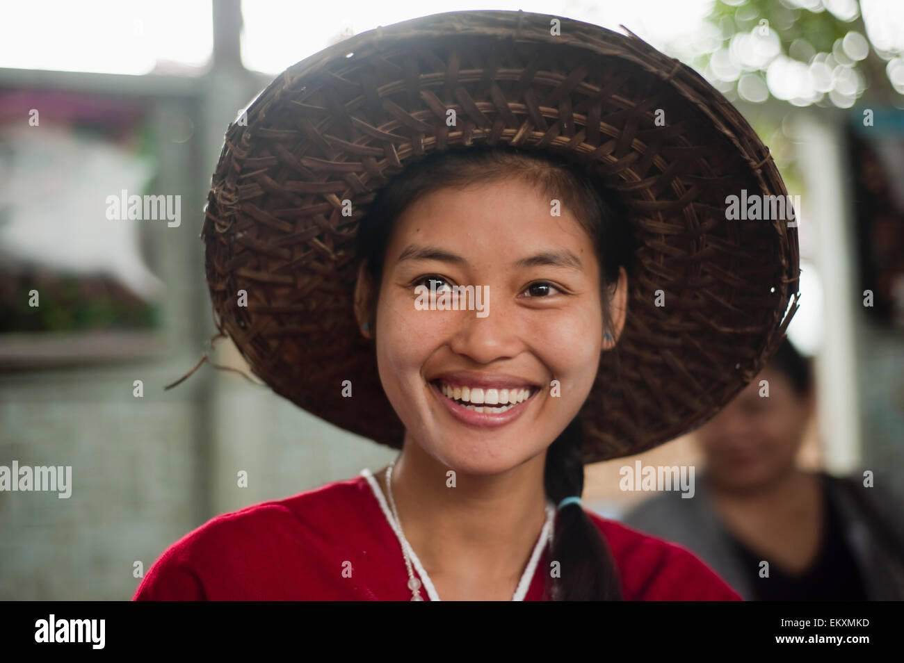 Karen Refugee Woman At Mae La Refugee Camp; Mae Sot Thailand Stock ...