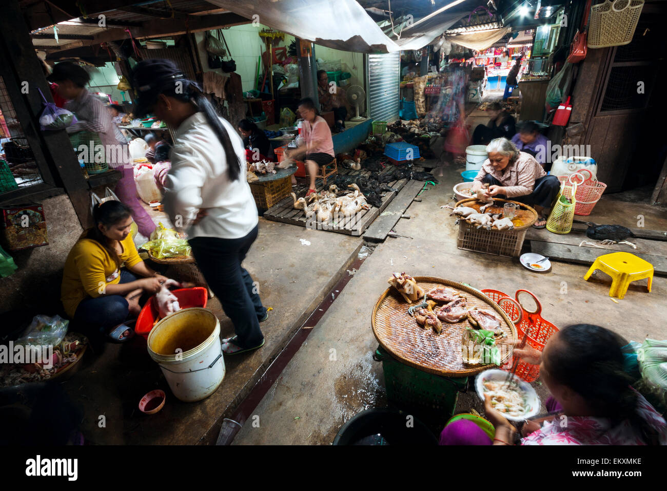 Covered Central Market in Kampot, Cambodia - Asia Stock Photo - Alamy
