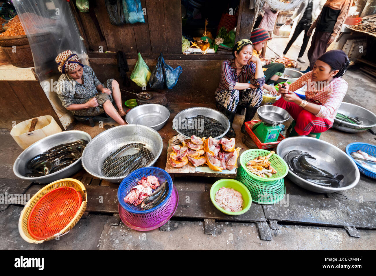 Covered Central Market in Kampot, Cambodia - Asia Stock Photo - Alamy