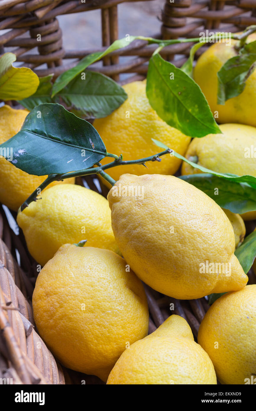 Lemons basket hi-res stock photography and images - Alamy