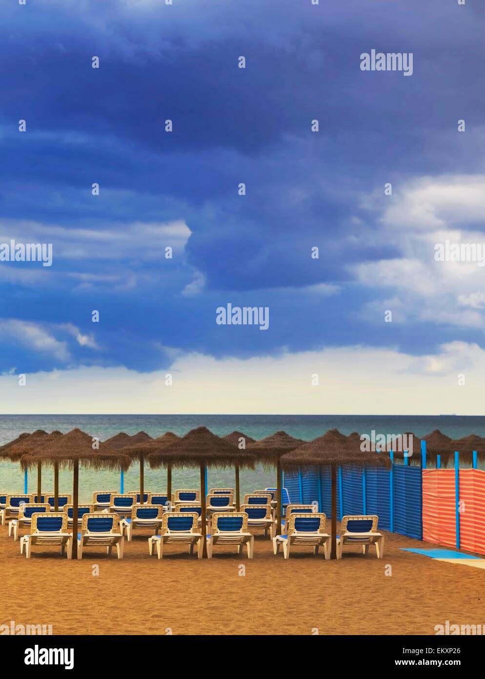 Cloudy Sky Over Playamar Beach; Torremolinos, Spain Stock Photo - Alamy