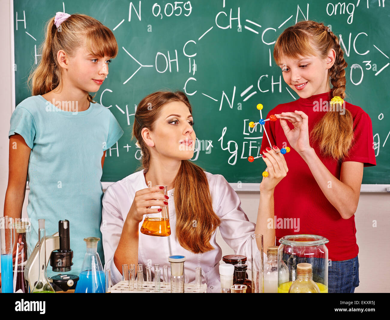 Child in chemistry class Stock Photo - Alamy