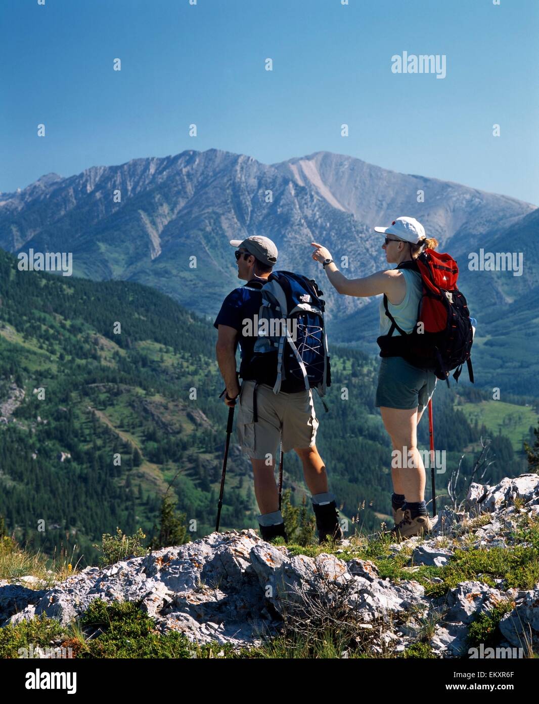 Hiking In The Rocky Mountains, Crowsnest Pass, Alberta Stock Photo - Alamy