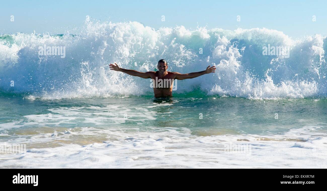 Man Body Surfing Stock Photo - Alamy