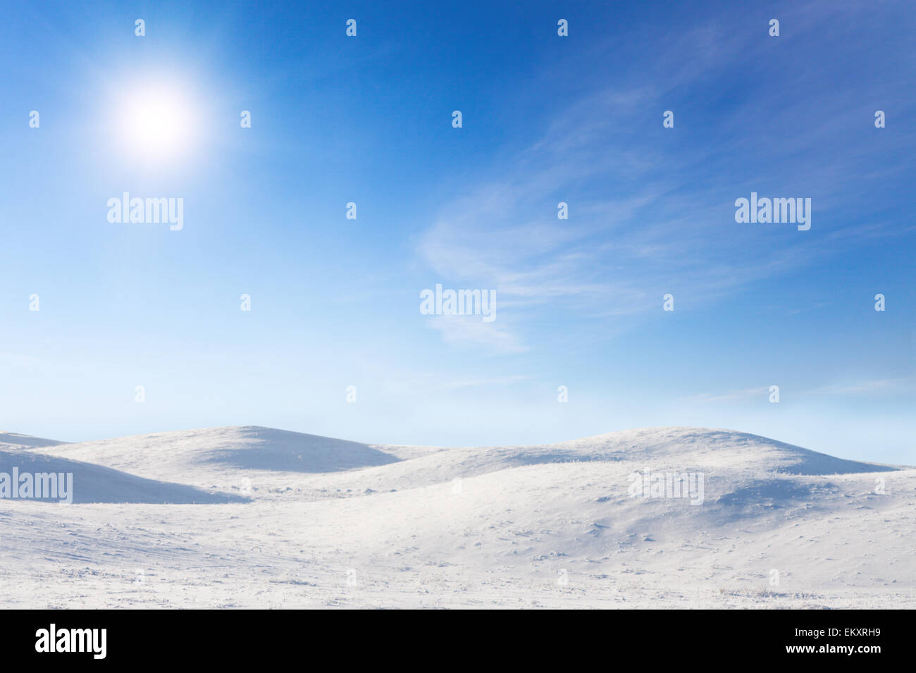 snow hill and blue sky Stock Photo - Alamy