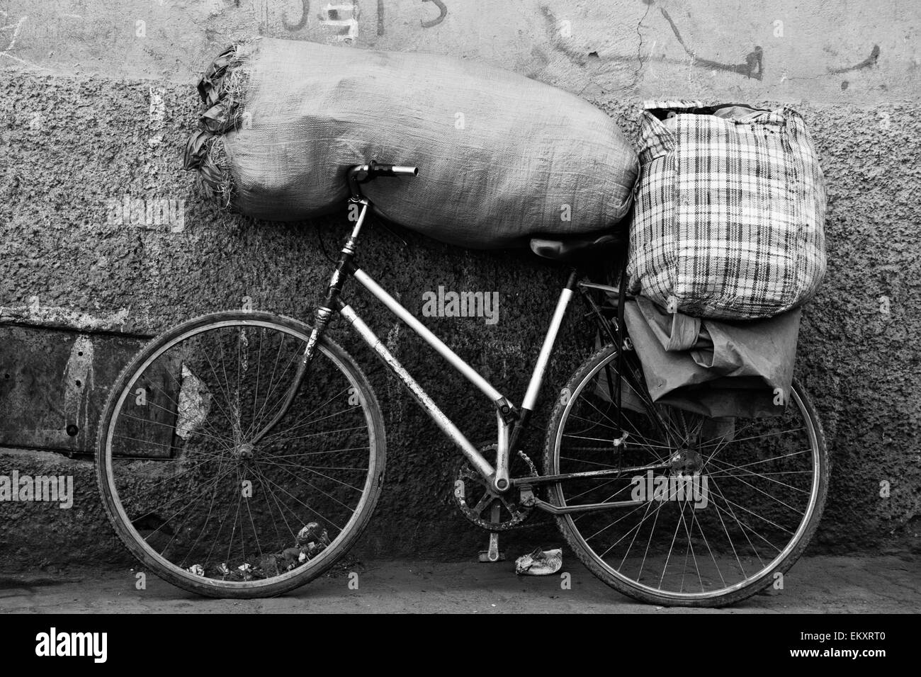 Overloaded bike africa Black and White Stock Photos & Images - Alamy