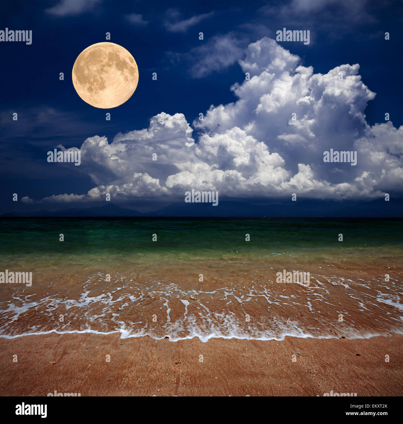 beach and moon Stock Photo - Alamy