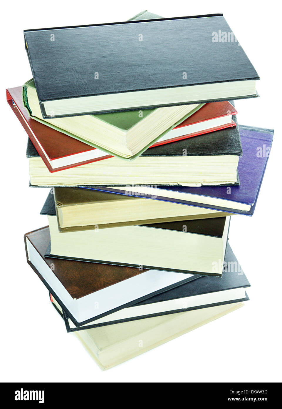 Stack of books isolated over white Stock Photo - Alamy