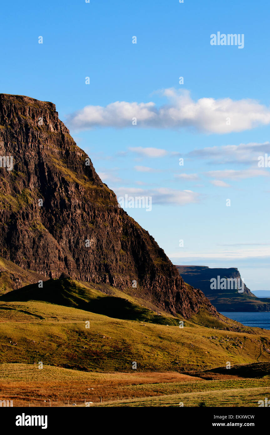 Dramatic countryside in western Isle of Skye on the road to Neist Point ...