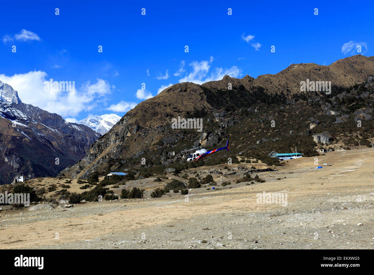 view over Syangboche Airport, UNESCO World Heritage Site, Sagarmatha ...