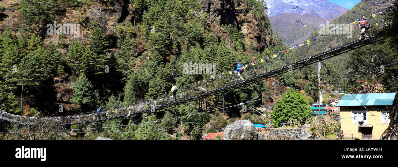 Bridge over dudh koshi river hi-res stock photography and images - Alamy