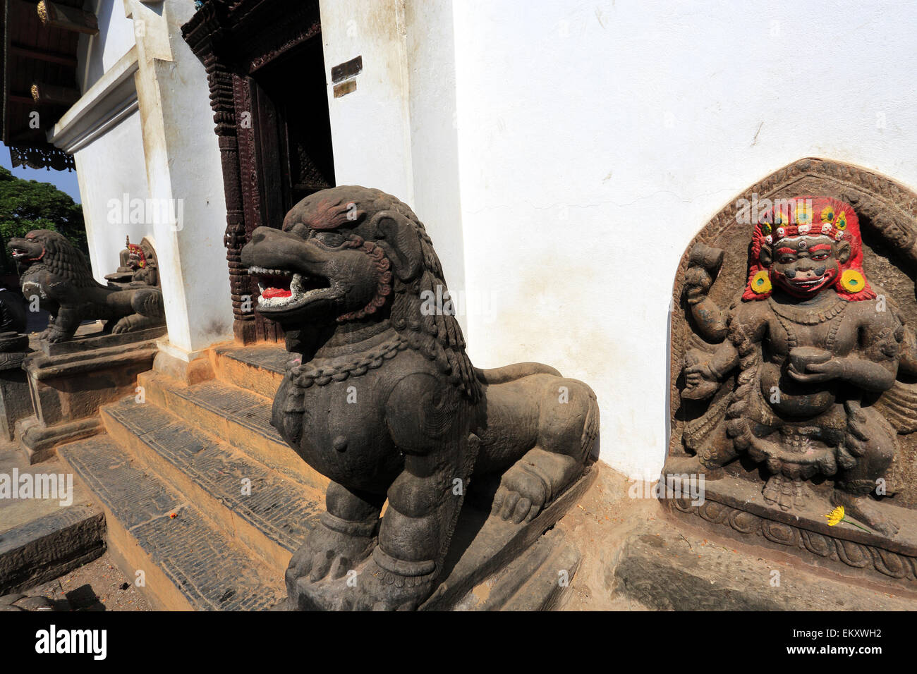 Image of Buddhist Stupas, Prayer Flags and Temples, Monkey Temple ...