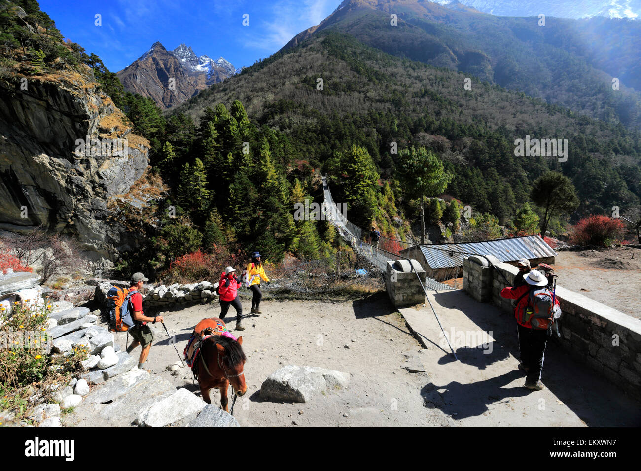 Bridge Over Dudh Koshi River High Resolution Stock Photography and ...