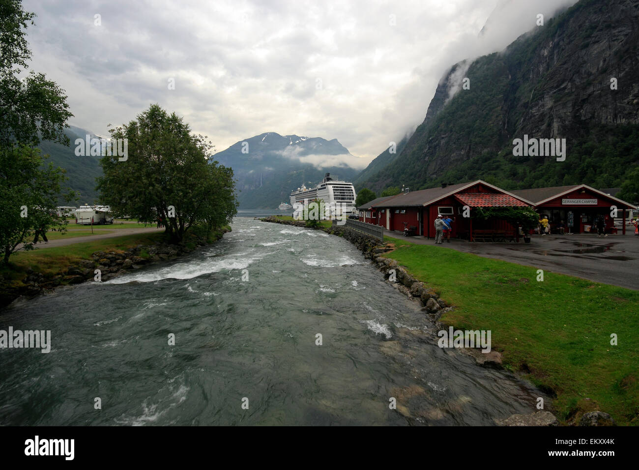 Geiranger fiord flydal viewpoint mountains High Resolution Stock ...