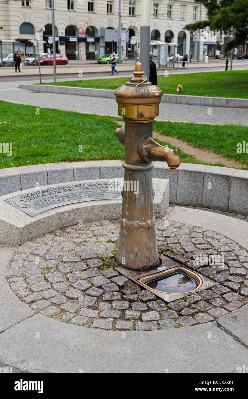 An old hand operated water fountain in Vienna, Austria Stock Photo - Alamy