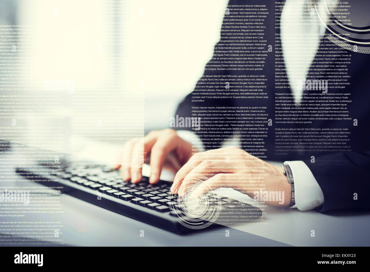 man hands typing on keyboard Stock Photo - Alamy