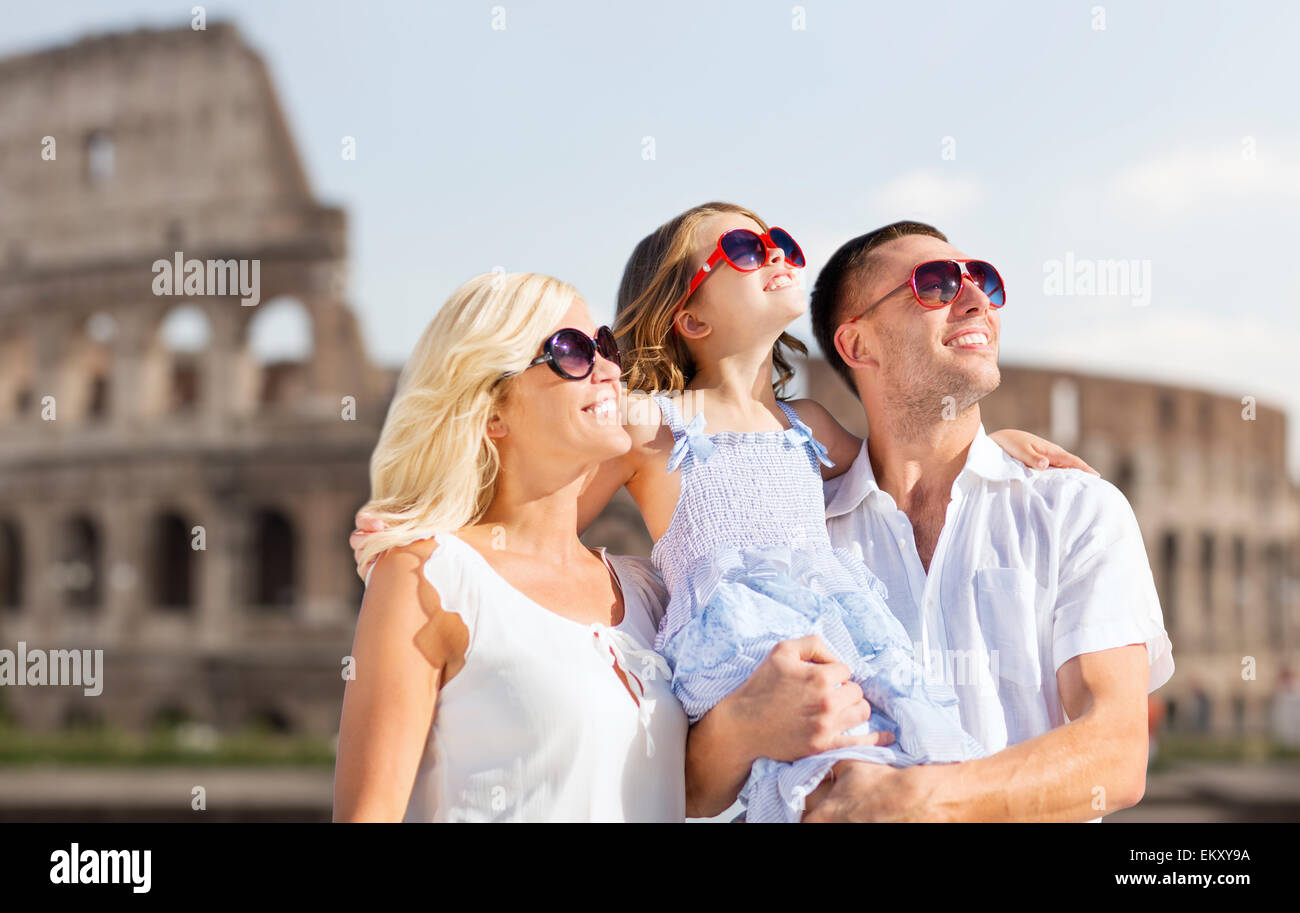 happy family in rome over coliseum background Stock Photo - Alamy