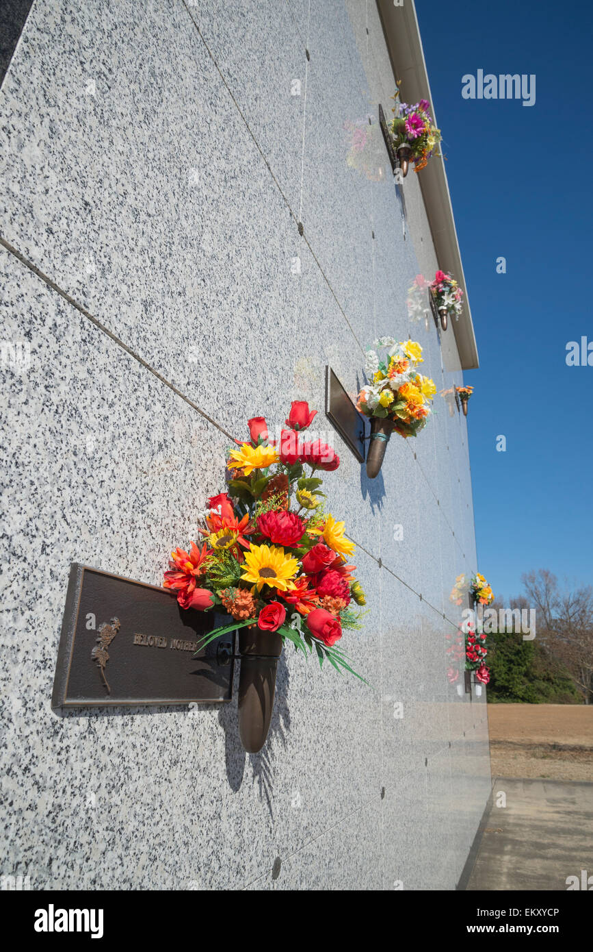 Columbarium at Grandview Memorial Park in Clinton North Carolina Stock ...