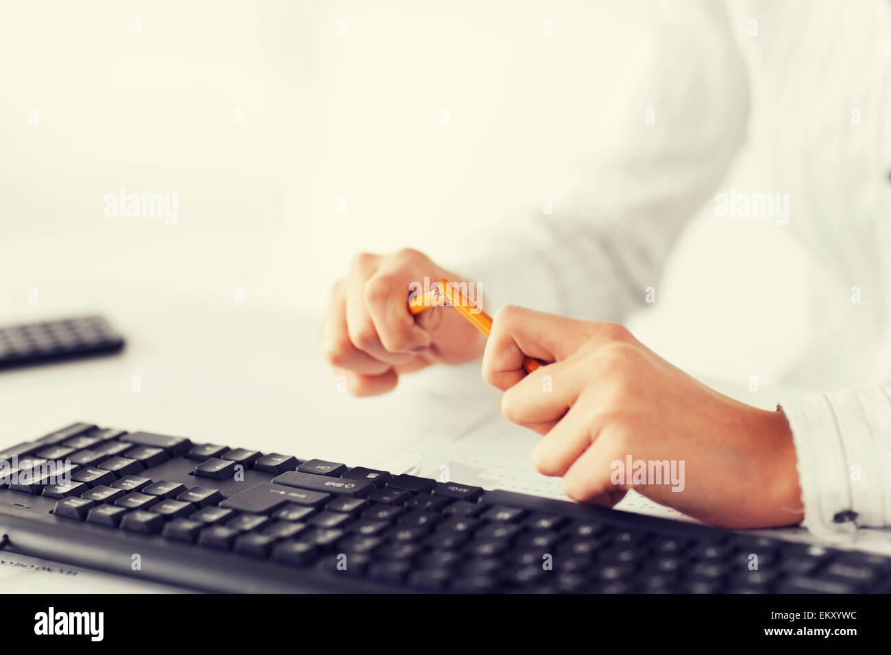 woman breaking pencil Stock Photo - Alamy