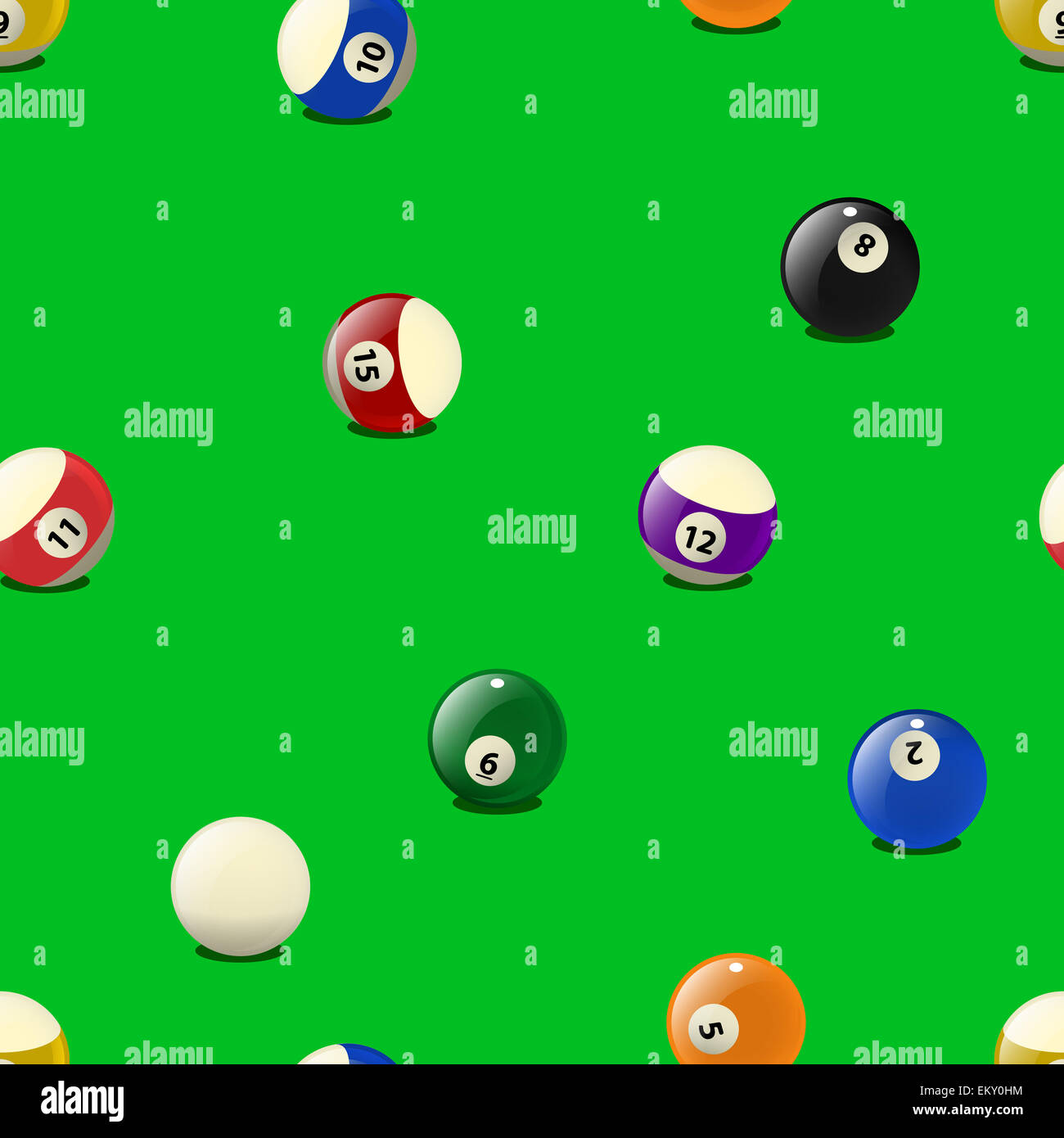 Set of color billiards balls, seamless pattern Stock Photo - Alamy