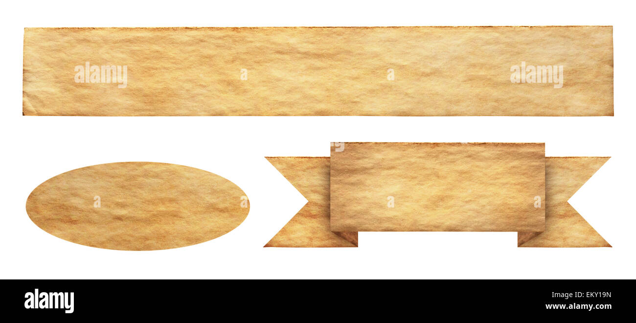 old paper use as label banner on white background. Clipping Path Stock ...