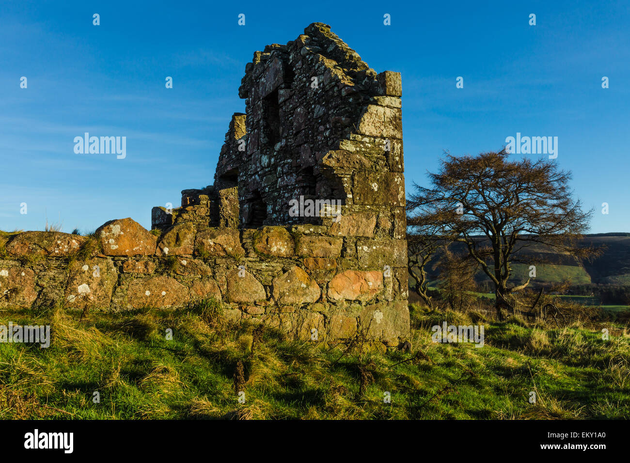 Old ruined croft building on Redstone Hill beside the Cairn a Mount ...