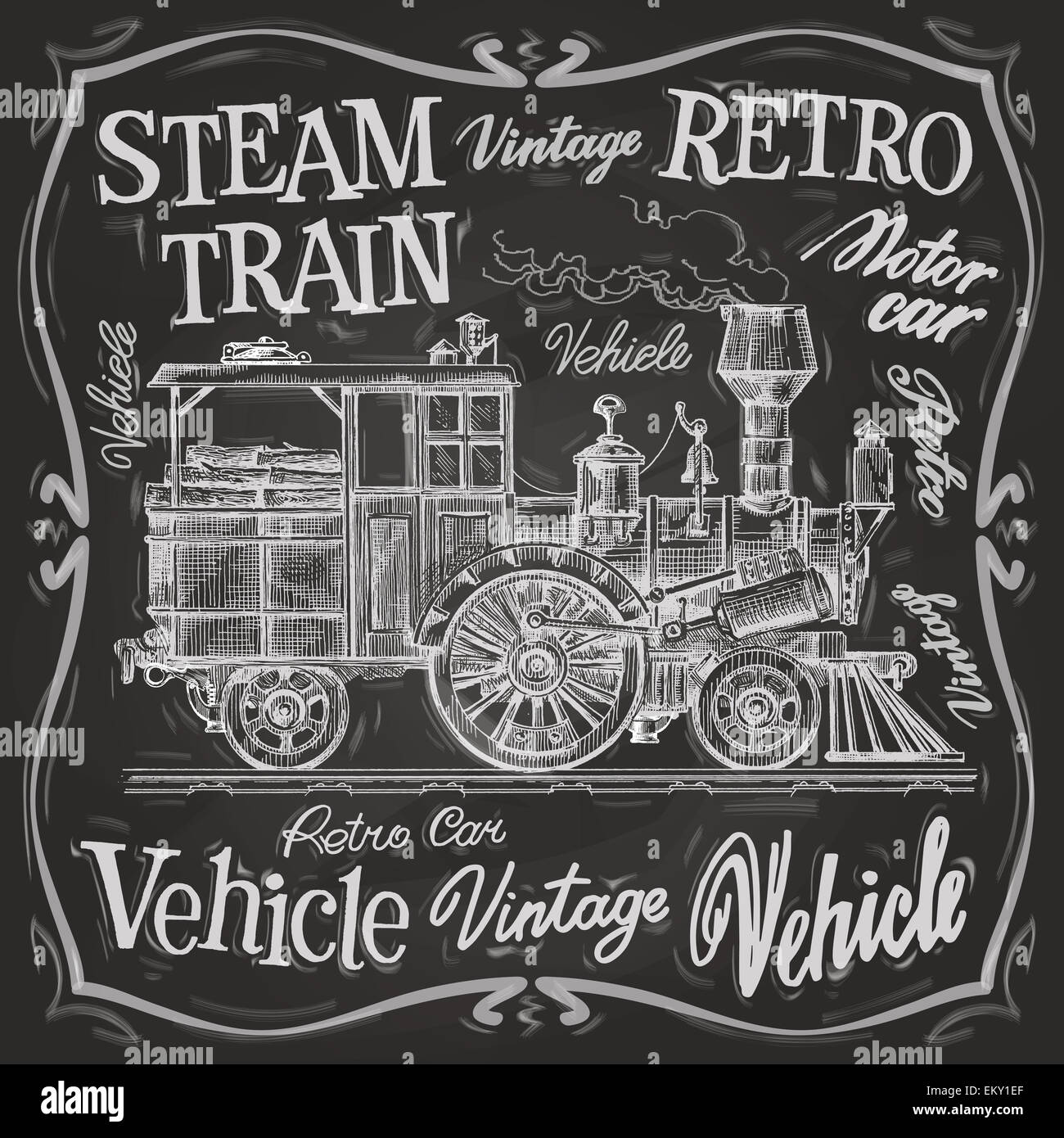 Drawing of steam locomotive hi-res stock photography and images - Alamy
