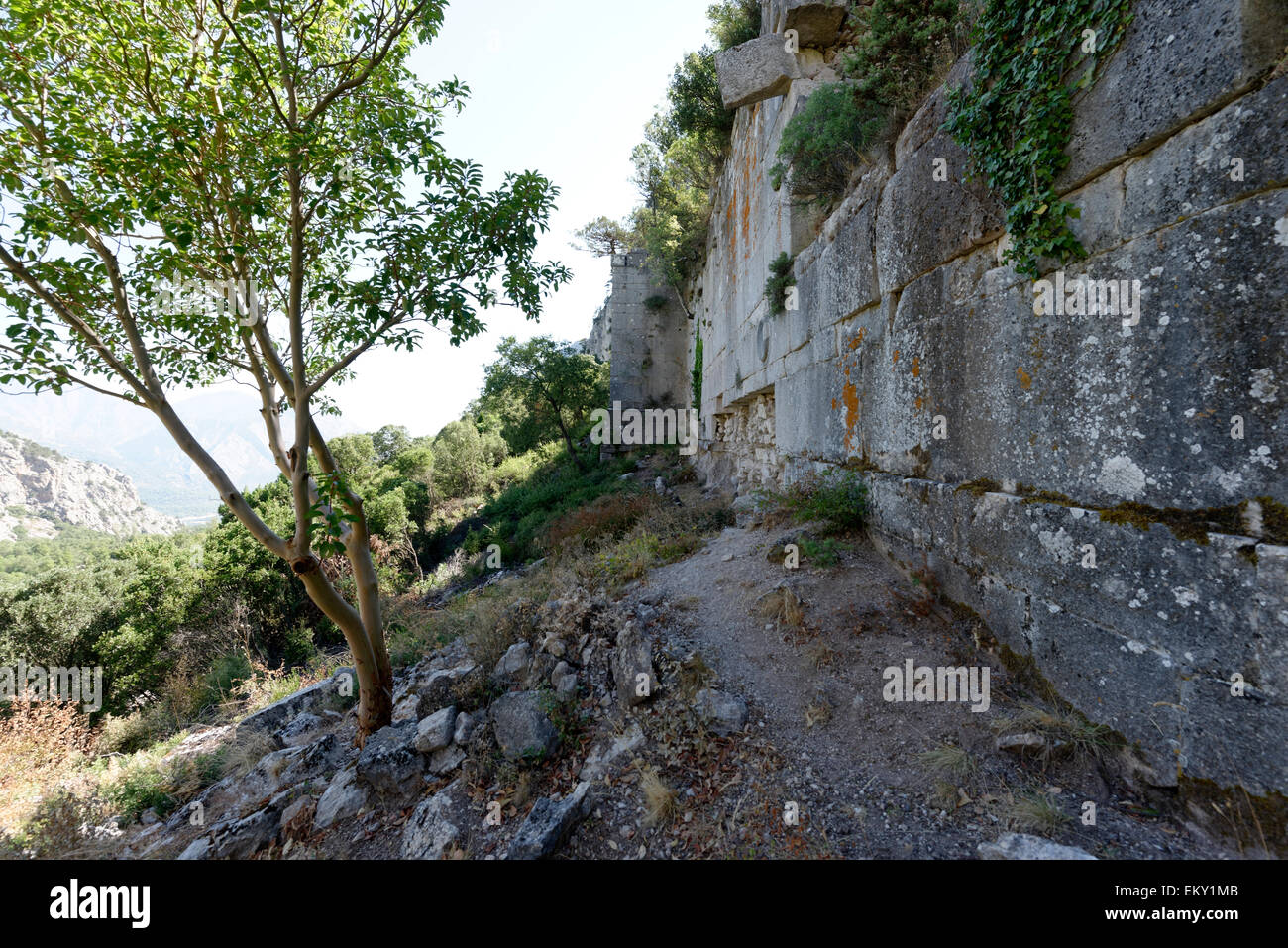 Part of the outer city fortification wall which flanks the Royal Road ...