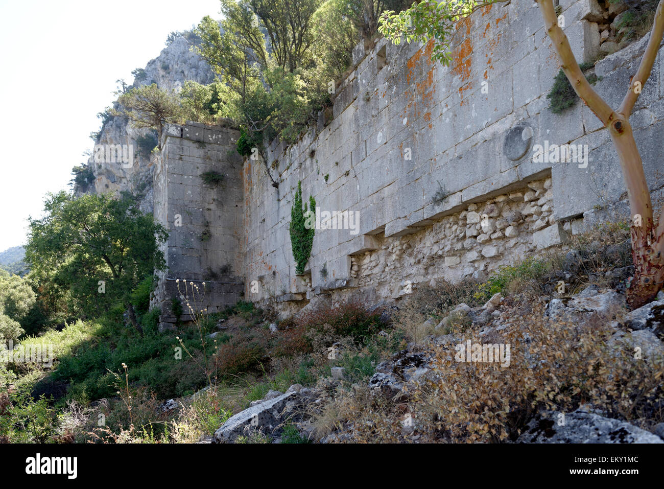 Part of the outer city fortification wall which flanks the Royal Road ...