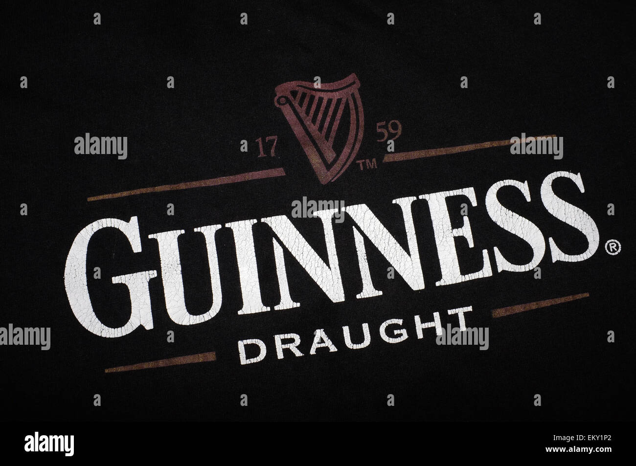 A T-shirt with Guinness Draught printed on it Stock Photo - Alamy