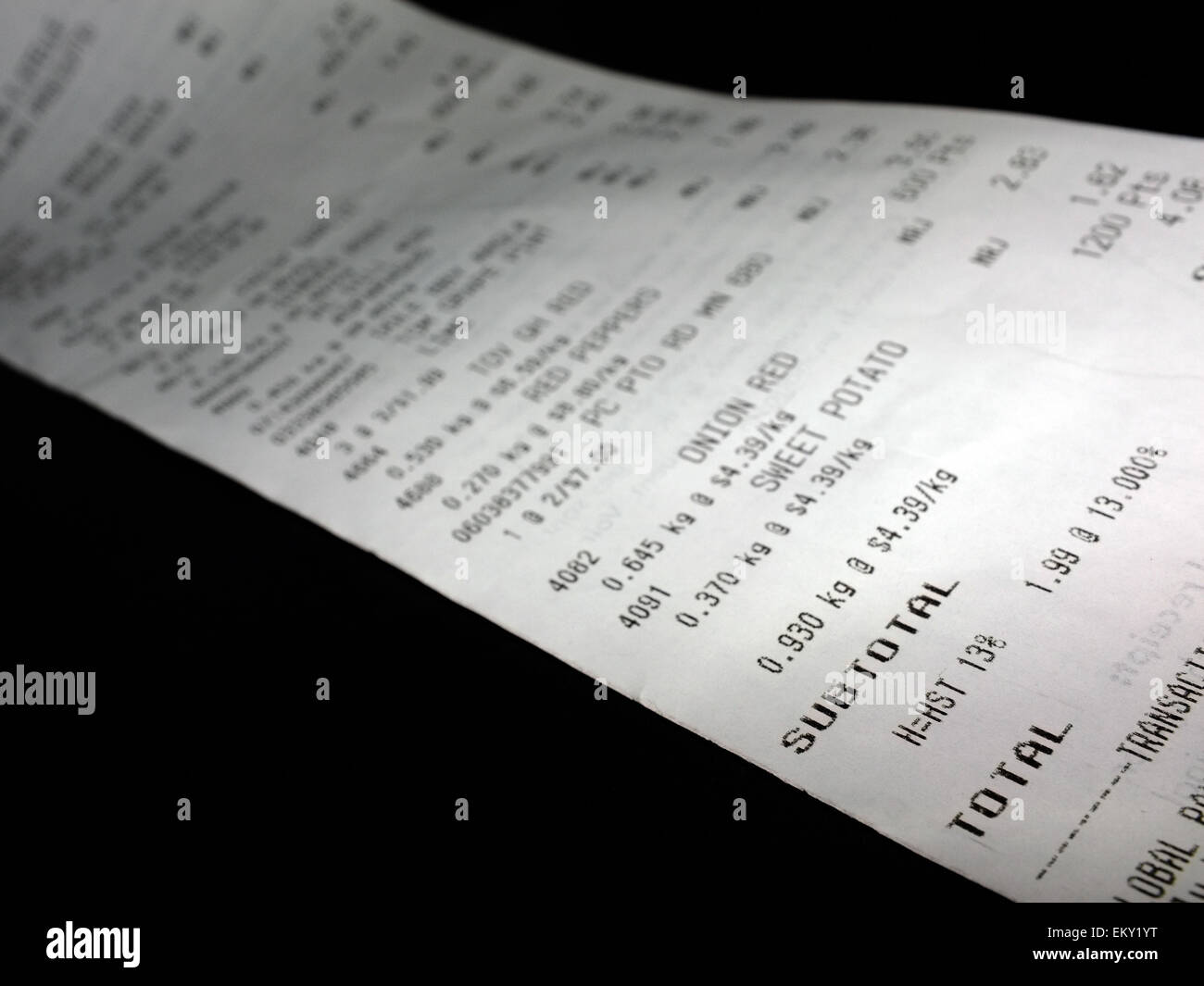 Groceries receipt hi-res stock photography and images - Alamy