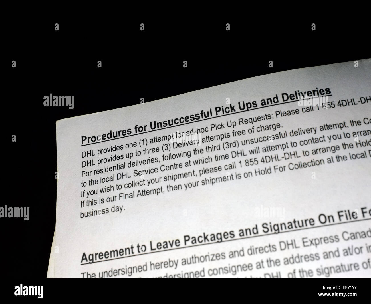 Package delivery service paperwork Stock Photo - Alamy