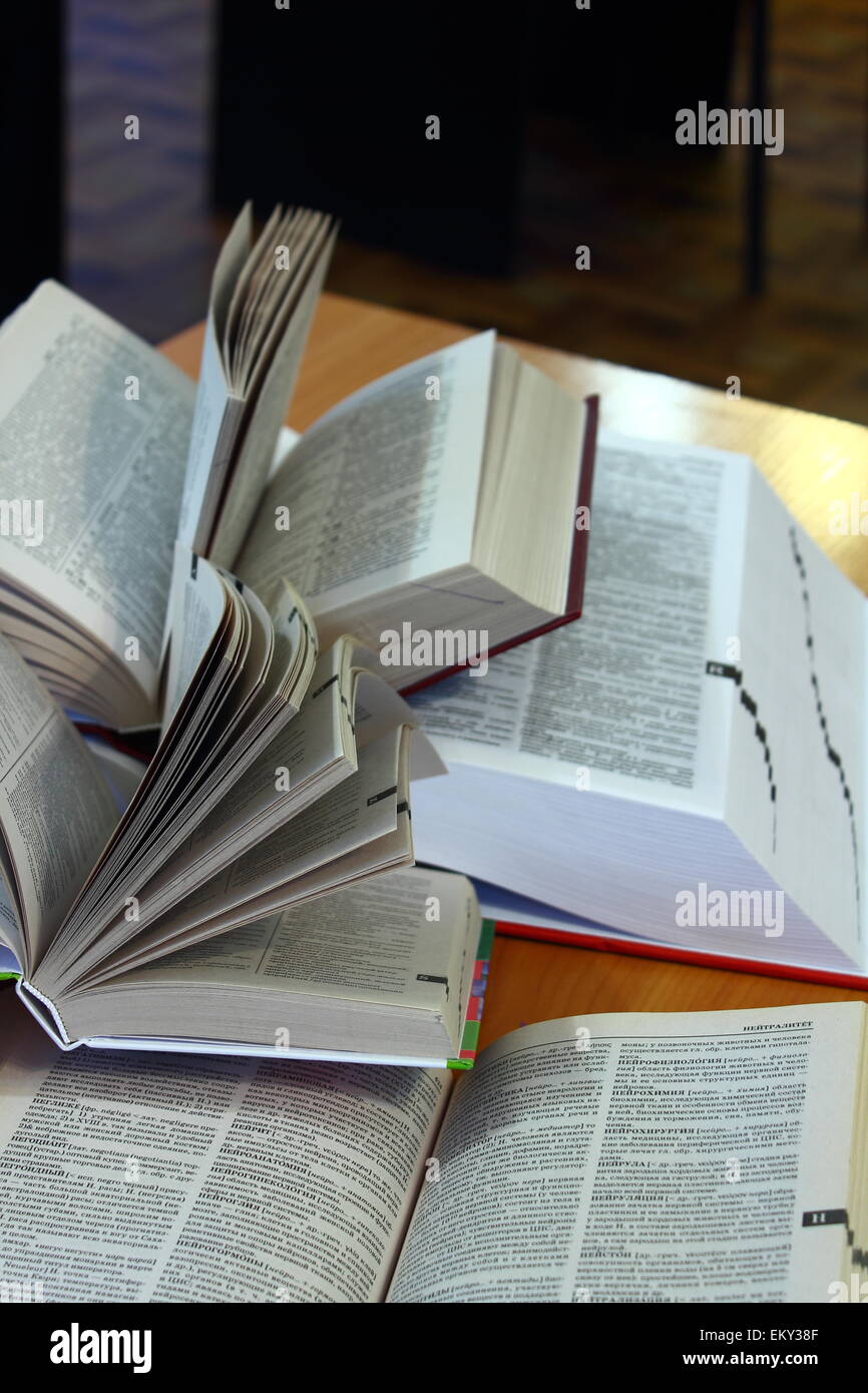 on the table lay the necessary books for study Stock Photo - Alamy