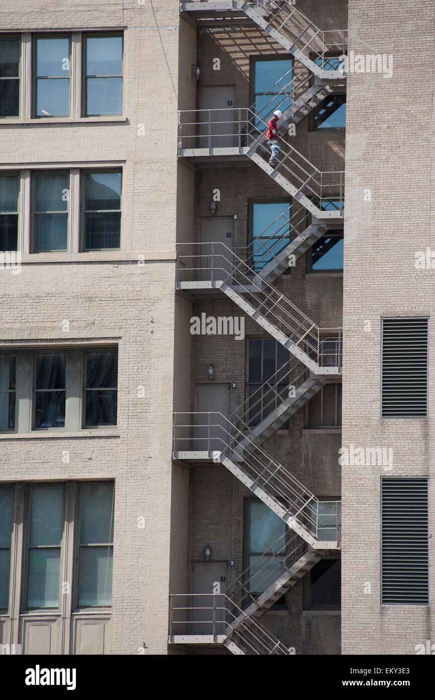 Fire Escape On Tall Building, Chicago, Illinois, Usa Stock Photo - Alamy