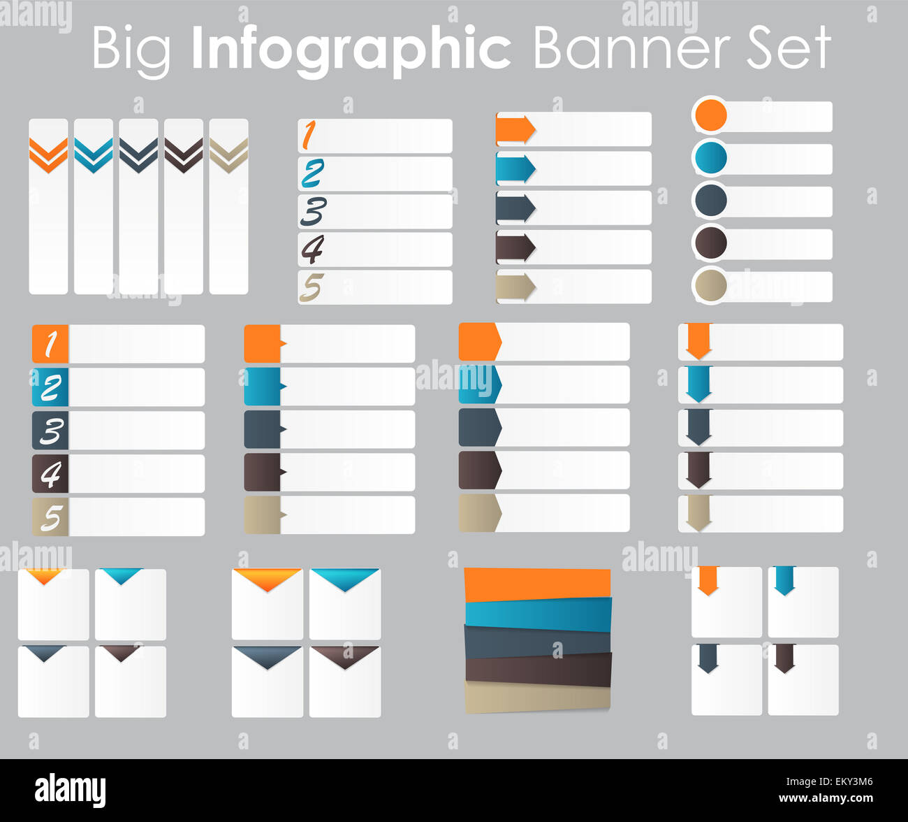Big Set of Infographic Banner Templates for Your Business Vector Stock ...