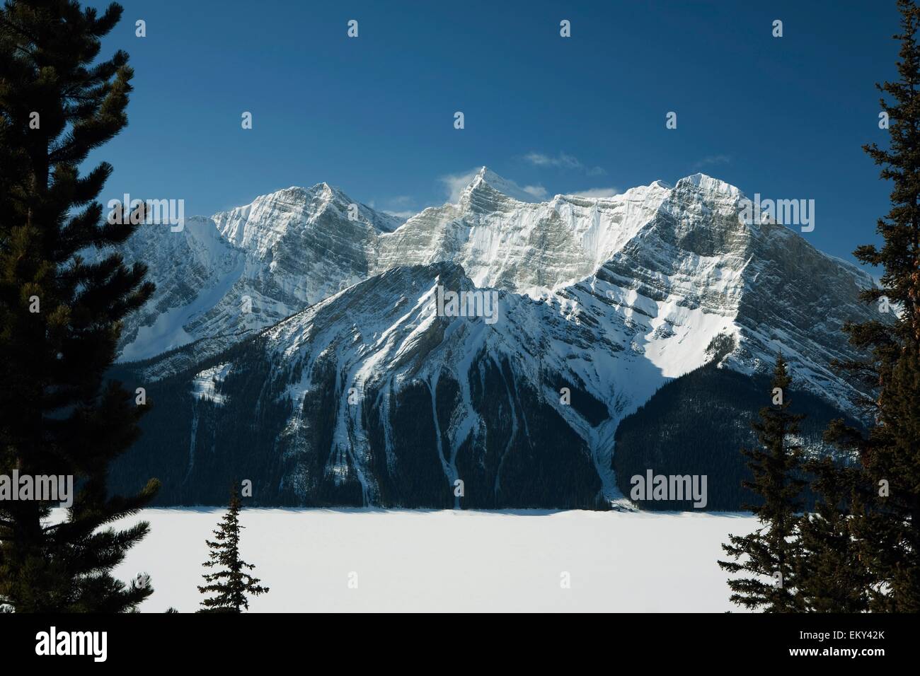 Winter Snow On Upper Lake, Kananaskis Country, Alberta Stock Photo - Alamy