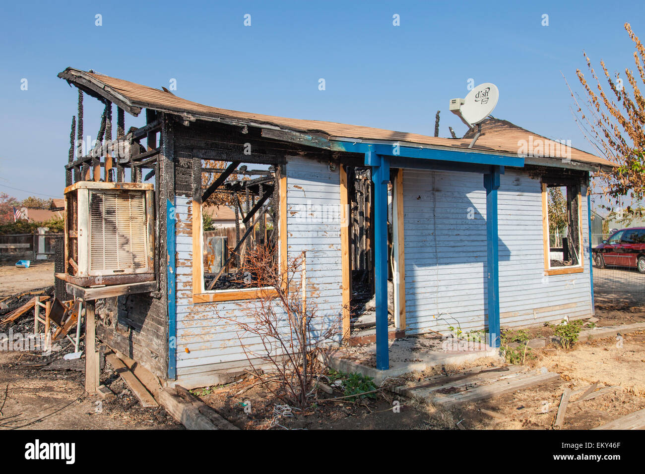 Burned out home in East Porterville. Of the 7,300 residents of East ...