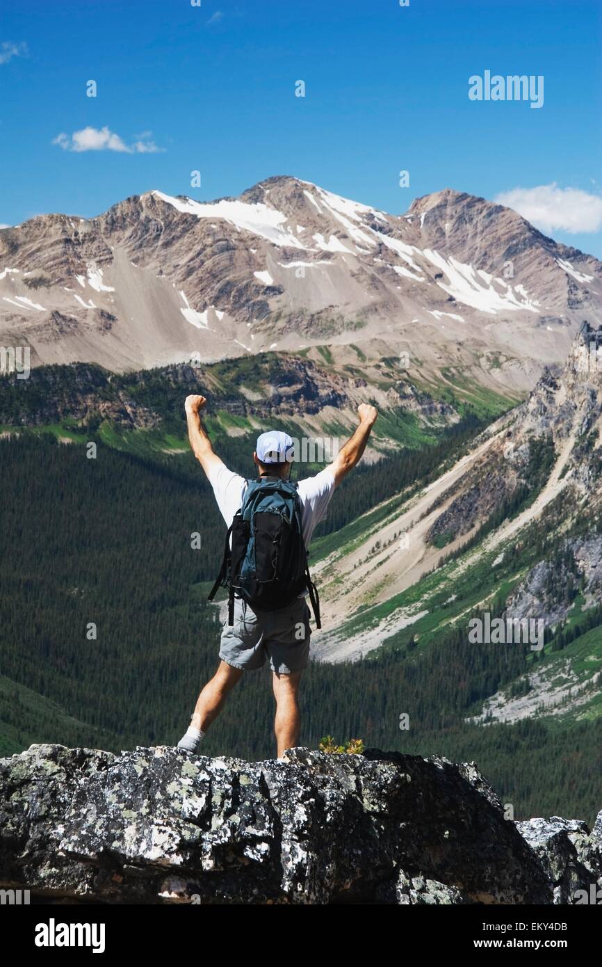 Hiker On Mountain Stock Photo - Alamy