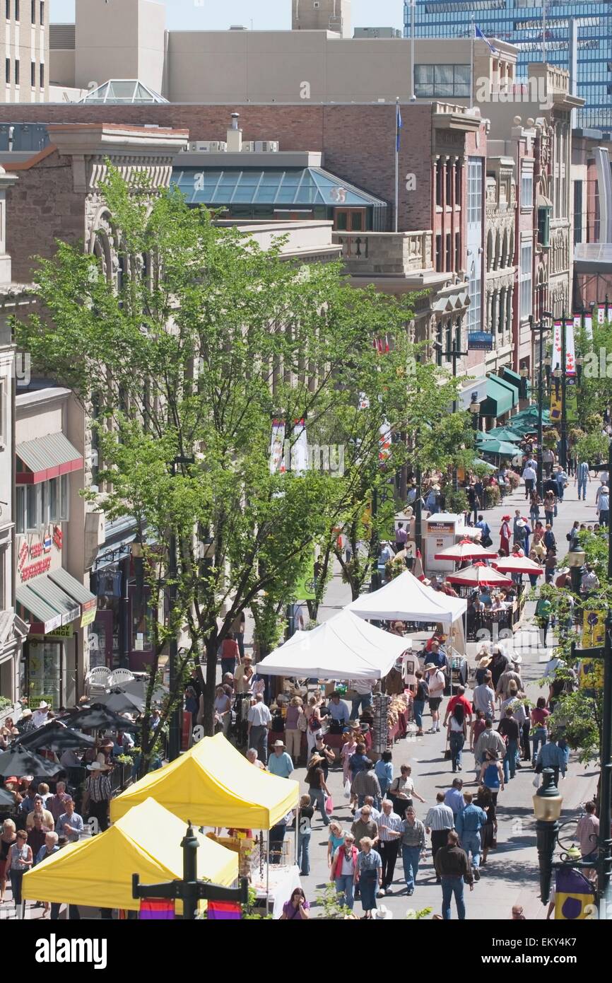 Calgary, Alberta, Canada; Stephen Avenue Mall In Downtown Calgary Stock ...