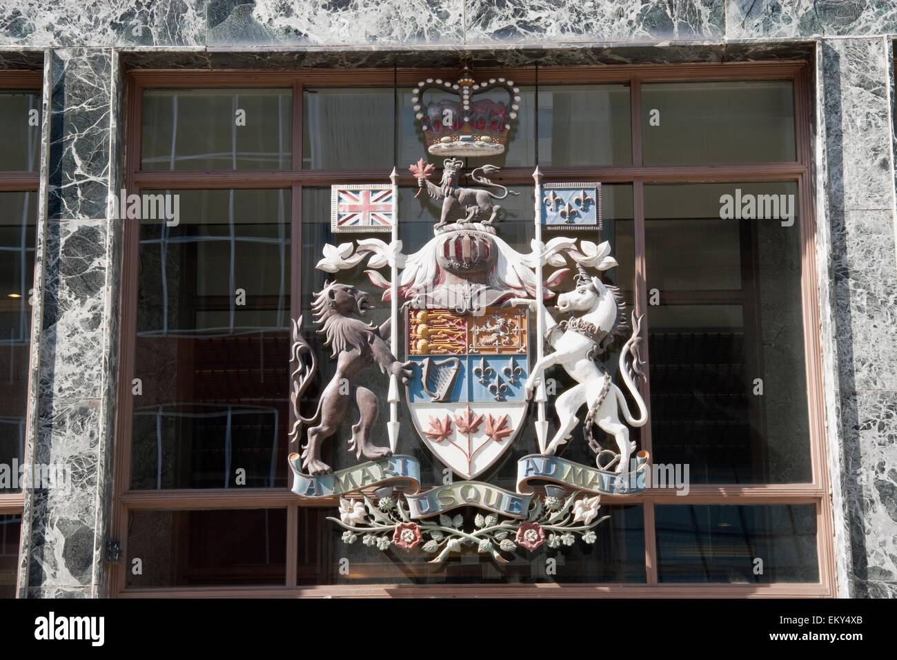 Coat Of Arms Of Alberta, Calgary, Alberta Stock Photo - Alamy
