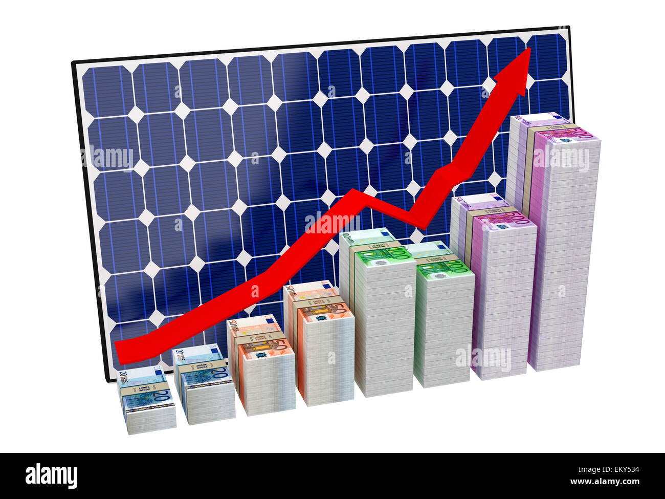 Solar Panel - Bar graphs made from Euro banknotes Stock Photo - Alamy