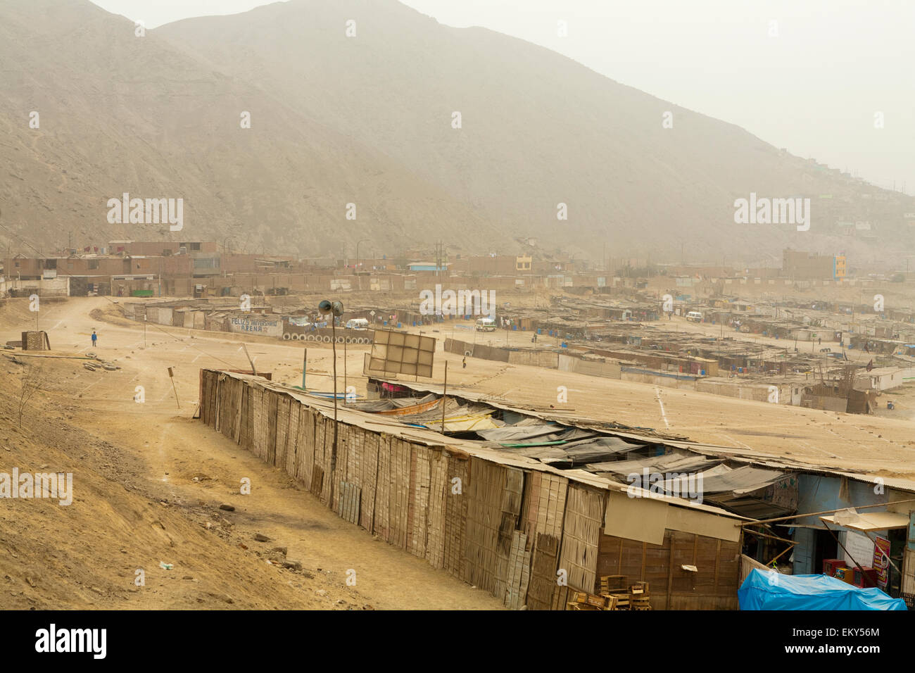 Shanties Built On A Dry Landscape; Lima Peru Stock Photo - Alamy