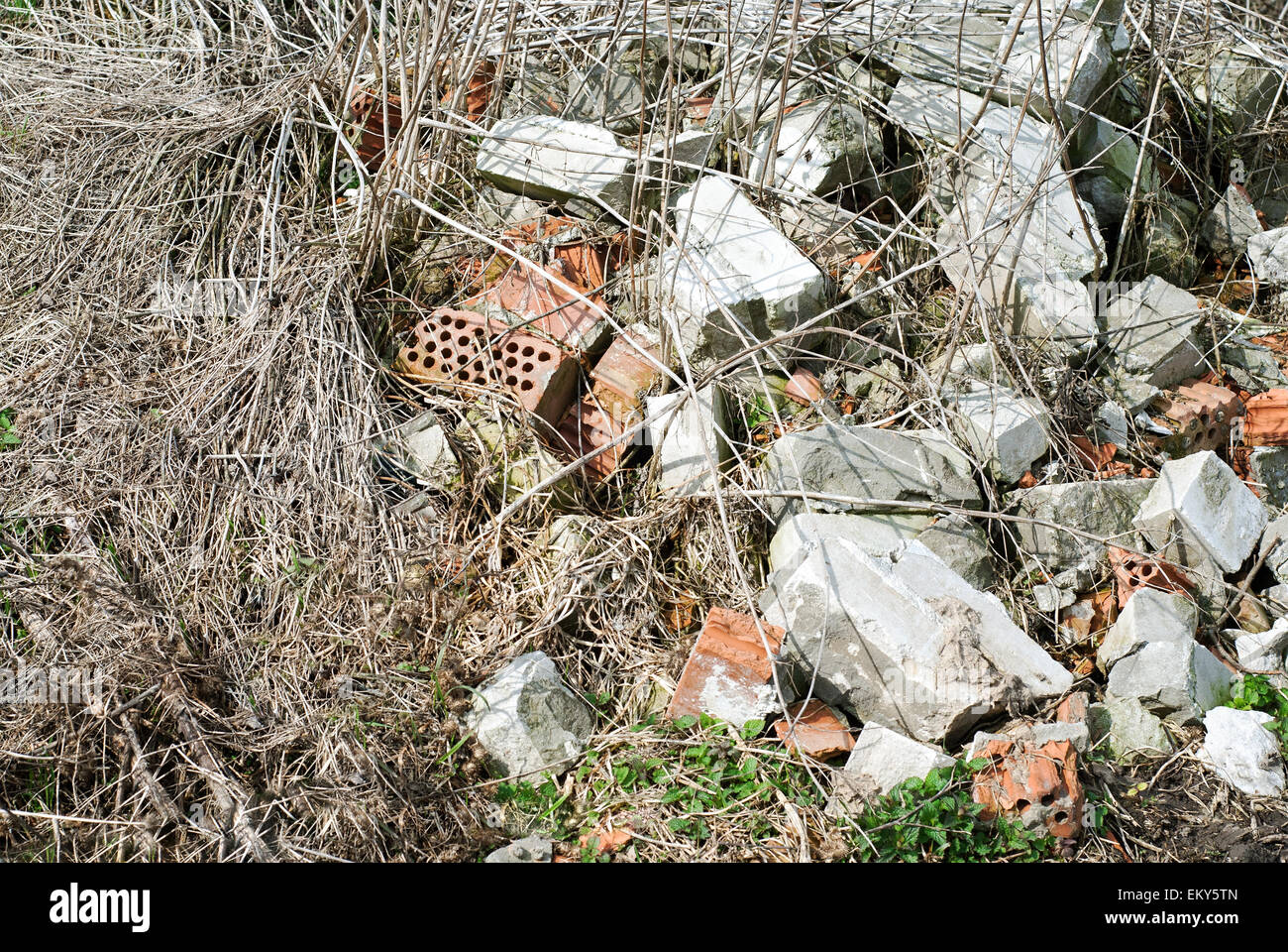 construction and demolition debris near the forest Stock Photo - Alamy