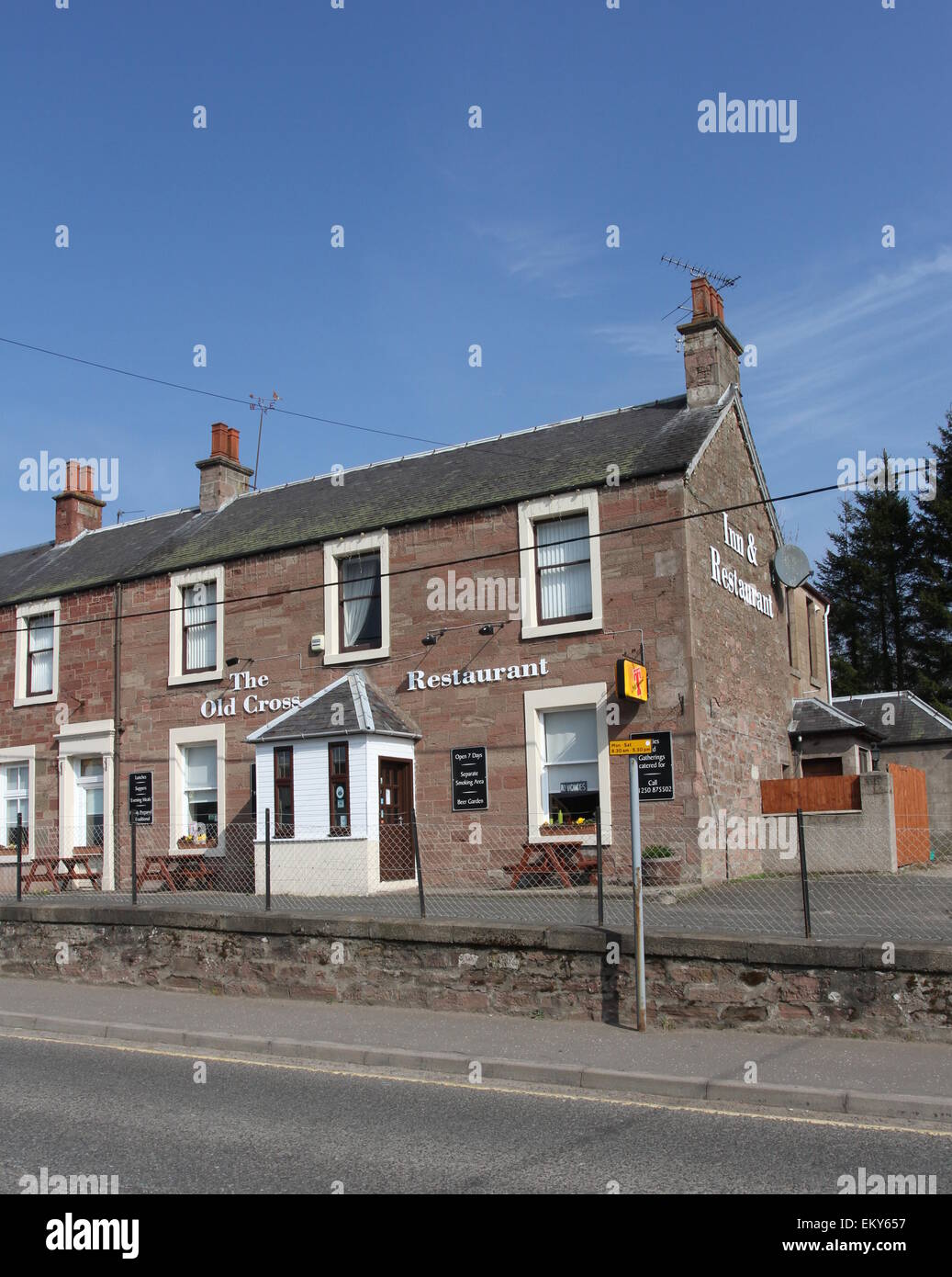 Exterior of Old Cross Restaurant Rattray Scotland April 2015 Stock ...