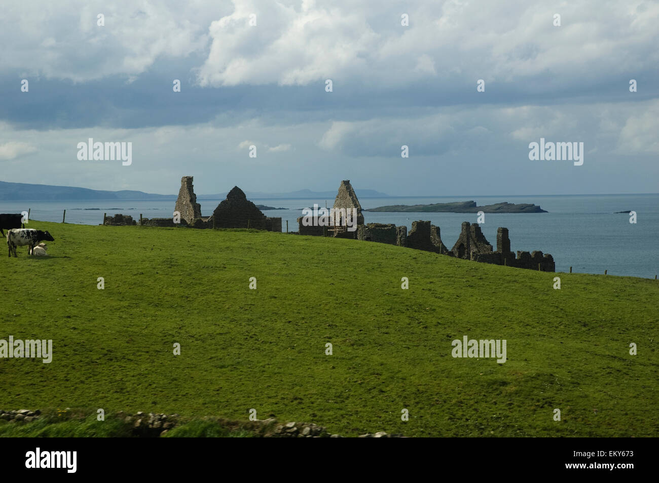Ruins Of Dunluce Castle, Northern Ireland, United Kingdom Stock Photo ...